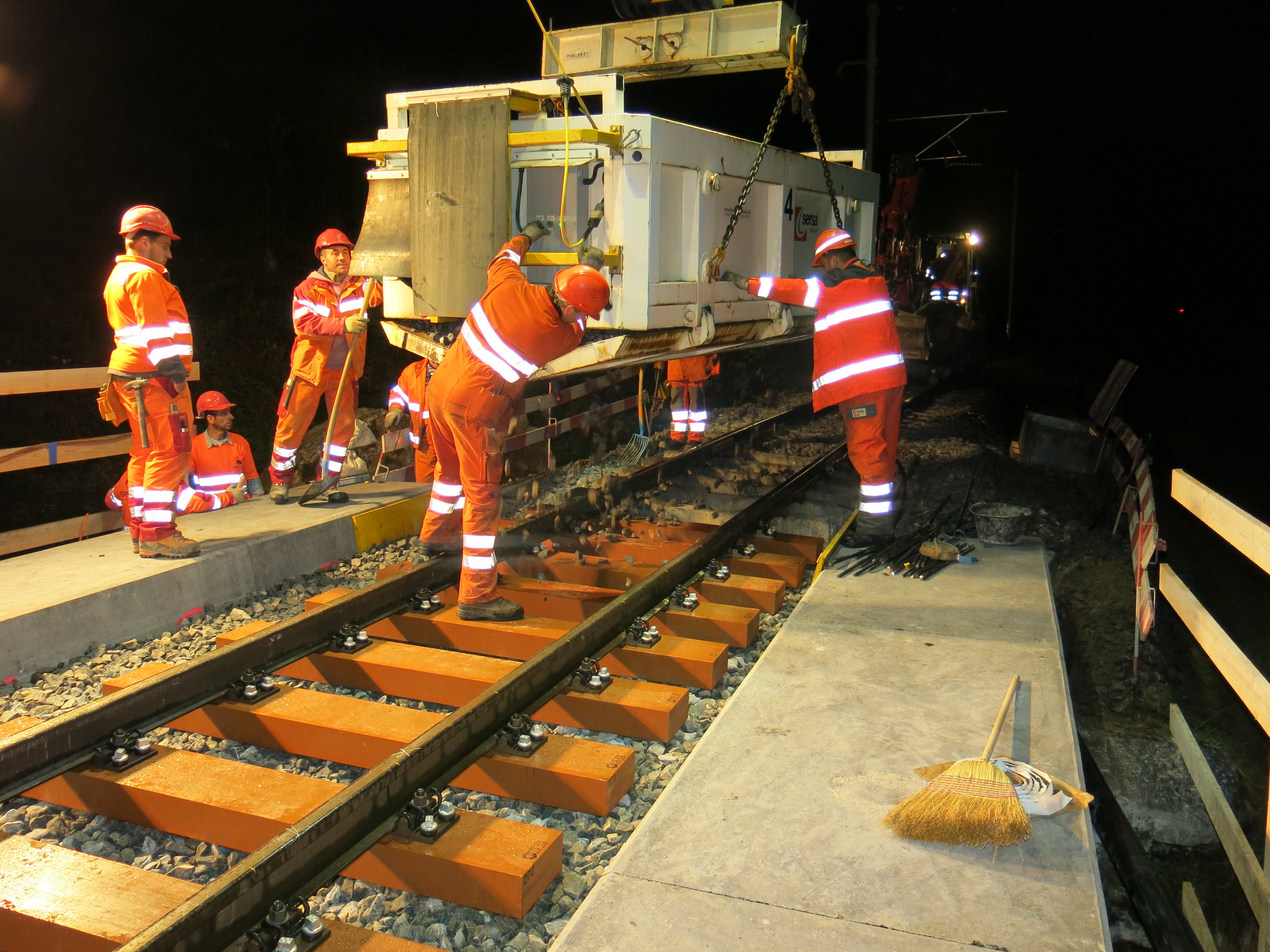 Flachschwellen, Tavanasa (Schweiz) - Sekisui-Eisenbahntechnologie